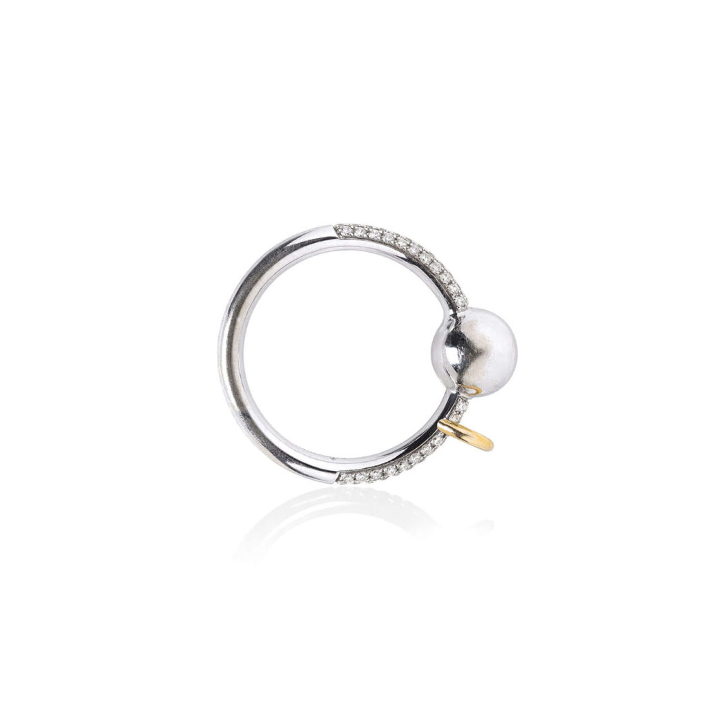 RING PIERCING LINE PAVE - Rainbow K
