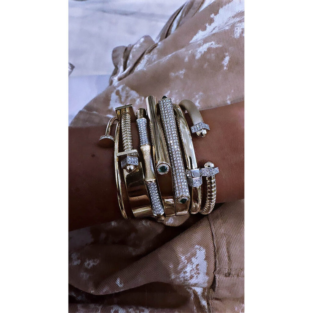 BANGLE GRACE DIAMONDS EMERALDS - Rainbow K